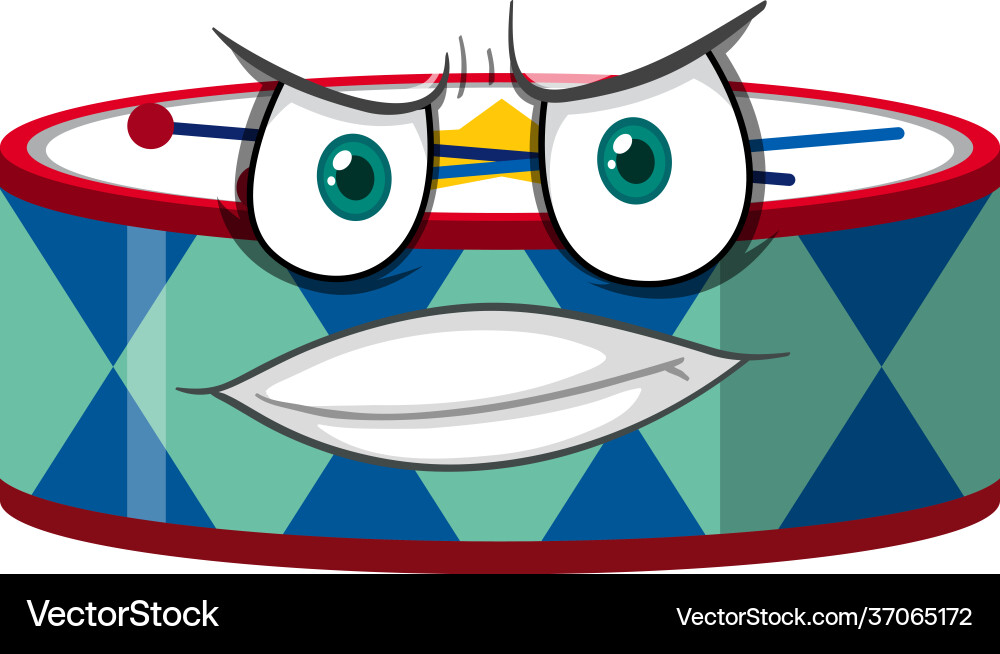 Drum cartoon character with facial expression Vector Image