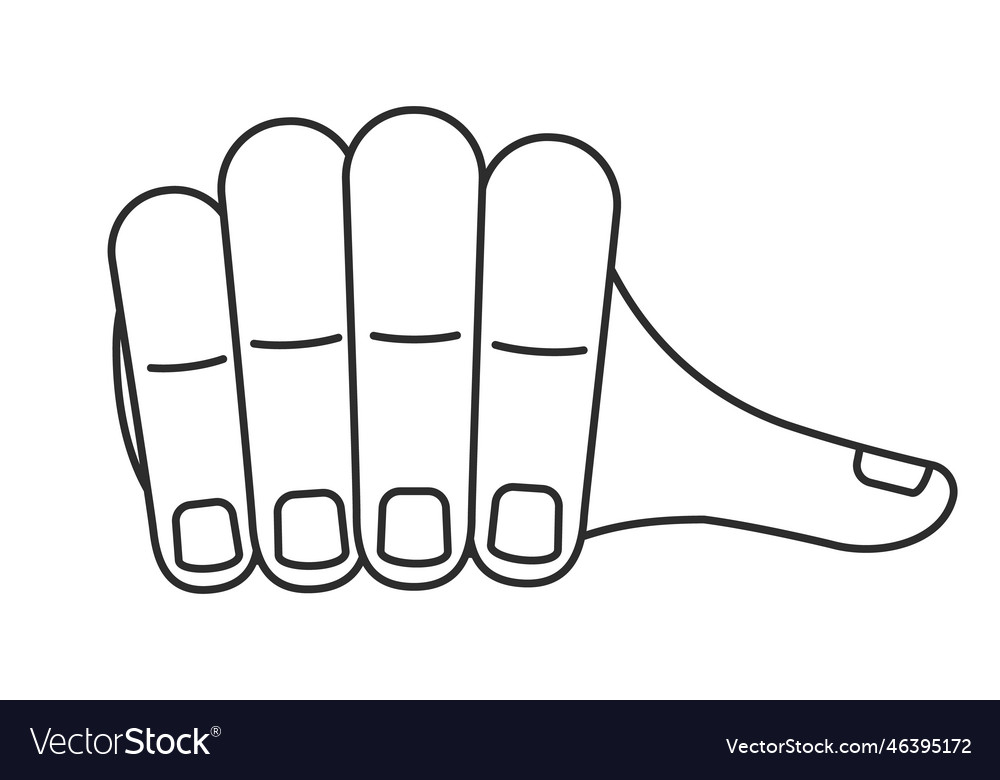 Drumming fingers semi flat linear hand gesture Vector Image
