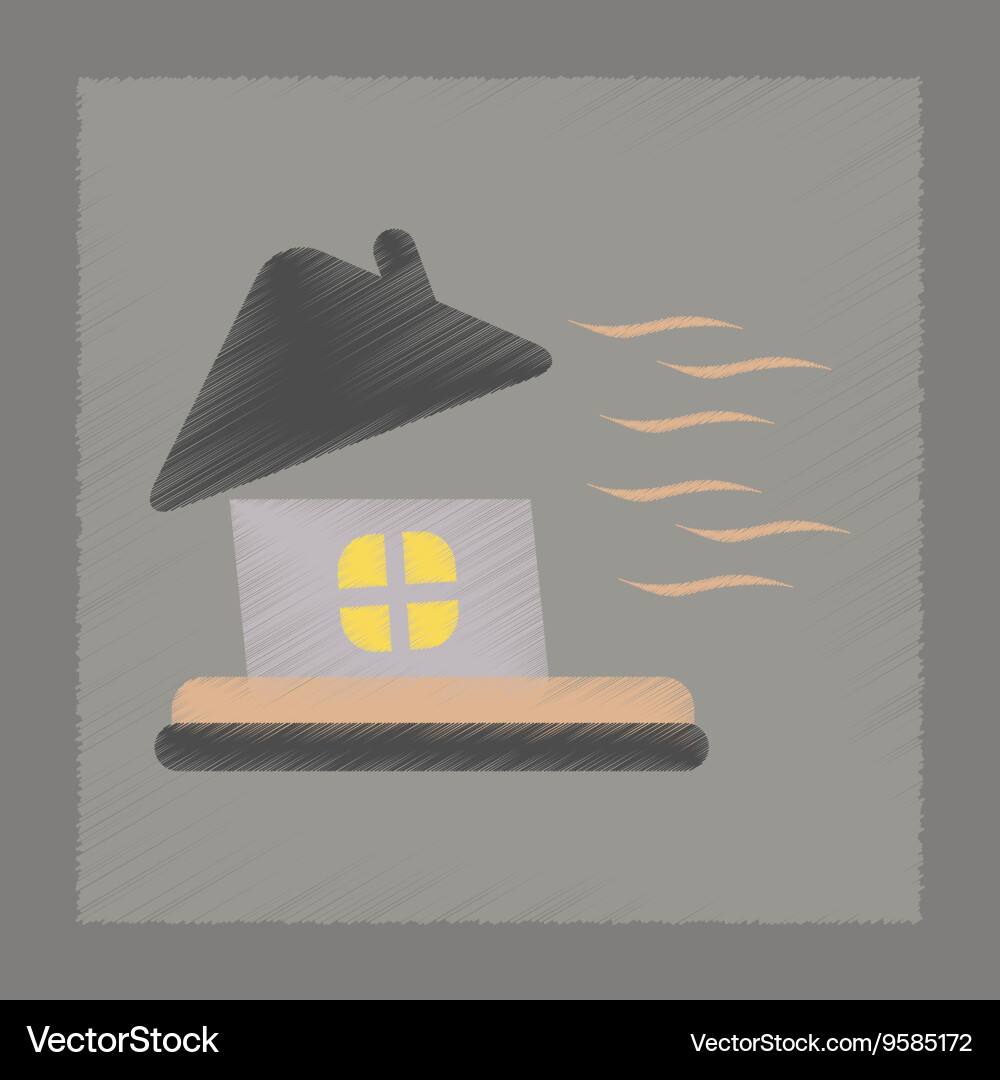 Flat shading style icon storm the house Royalty Free Vector