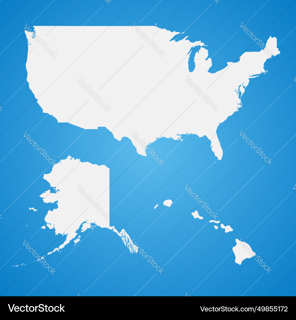 Highly detailed usa map with borders isolated on Vector Image
