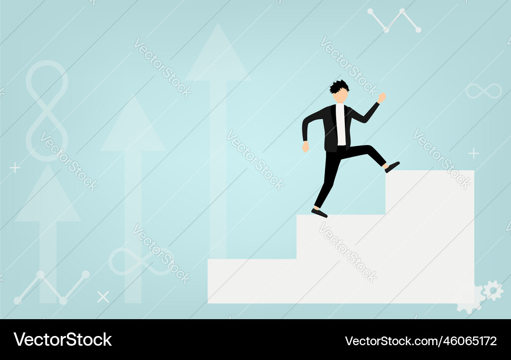 Image of men stepping up Royalty Free Vector Image