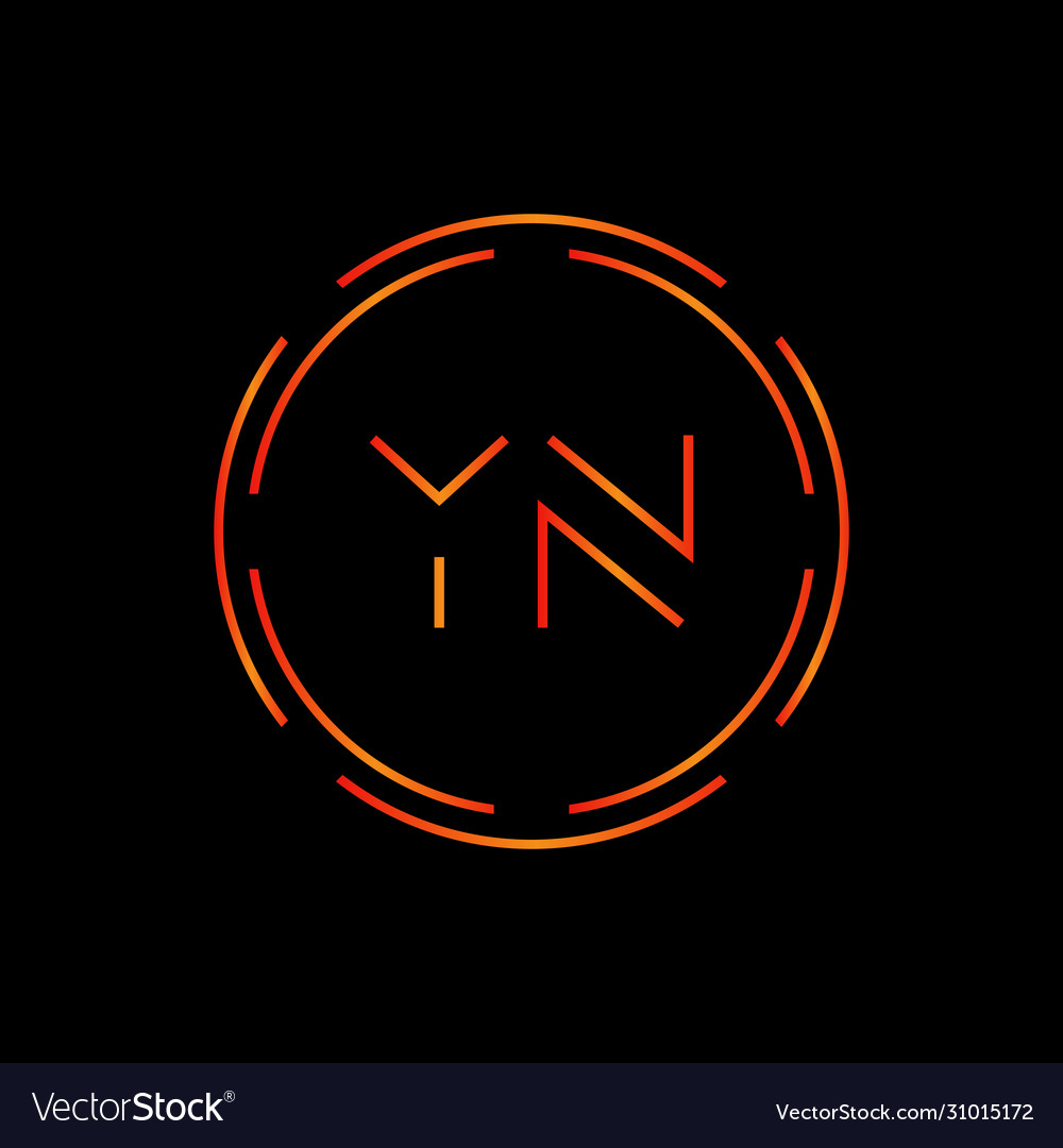 Initial yn logo design template creative circle Vector Image