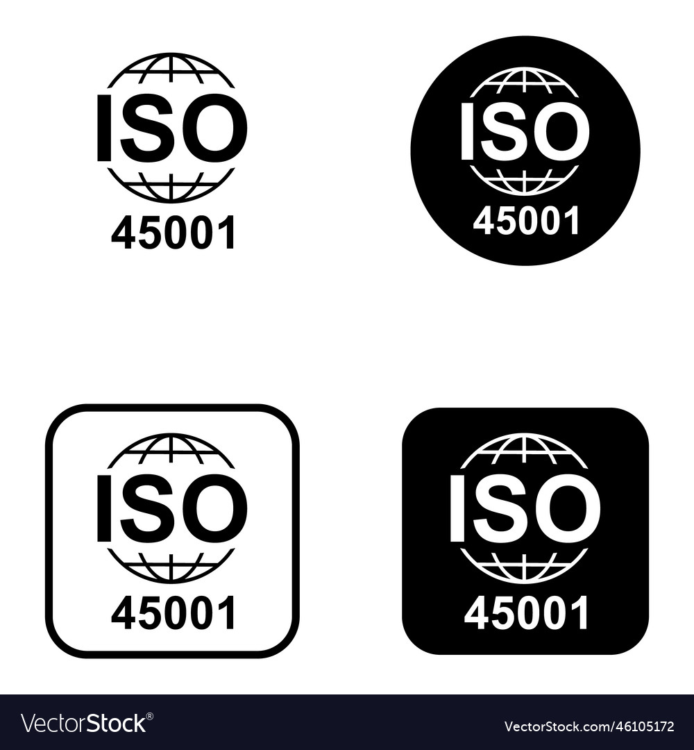 Iso 45001 icon occupational health and safety Vector Image Iso 45001 icon occupational health and safety Vector Image