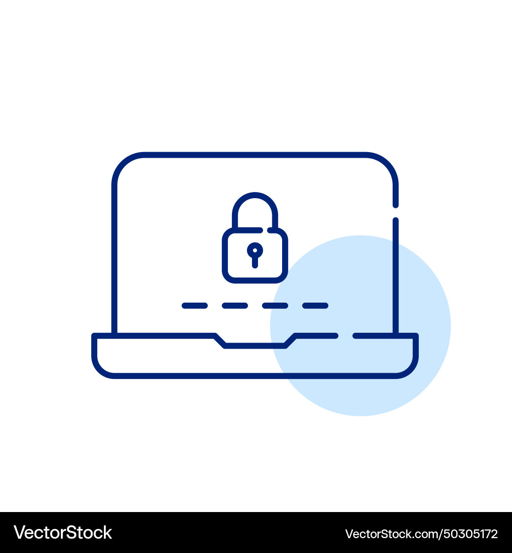 Laptop user account login lock and password Vector Image