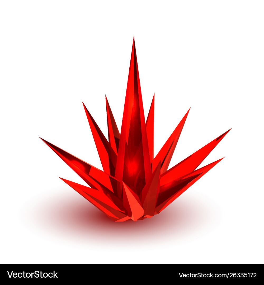 Red crystal realistic volumetric crystal Vector Image