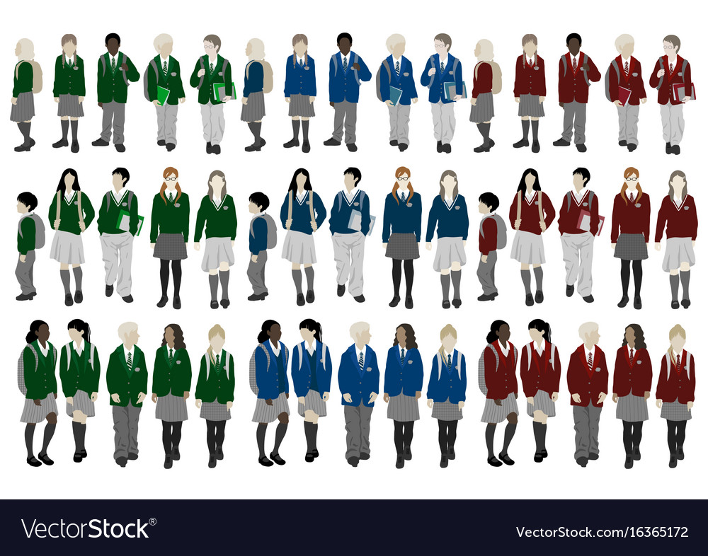 Students set Royalty Free Vector Image - VectorStock