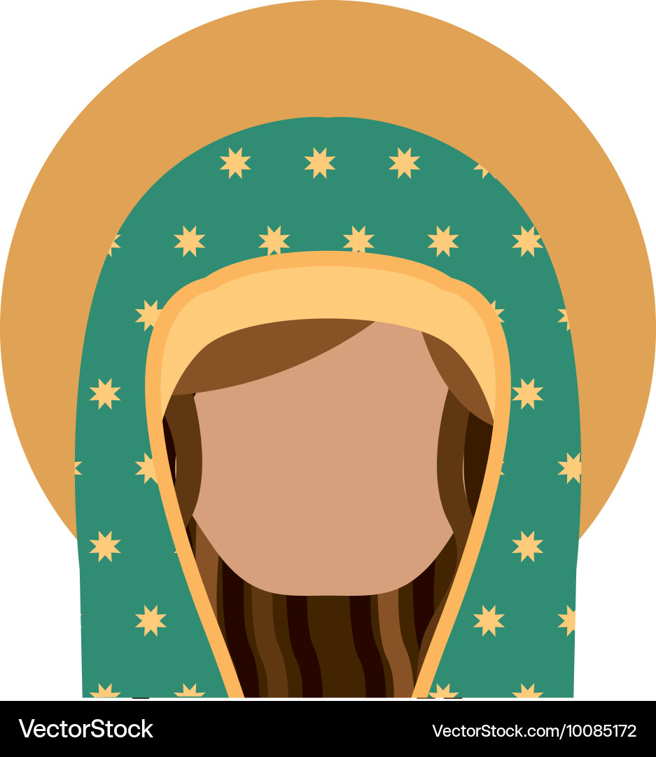 Virgin mary cute icon Royalty Free Vector Image