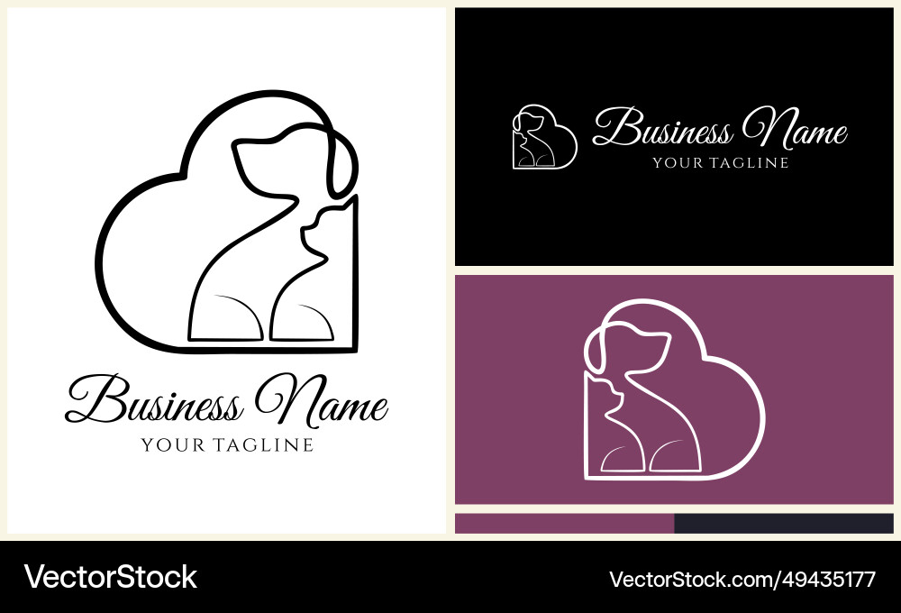 Animal pet cute logo template Royalty Free Vector Image