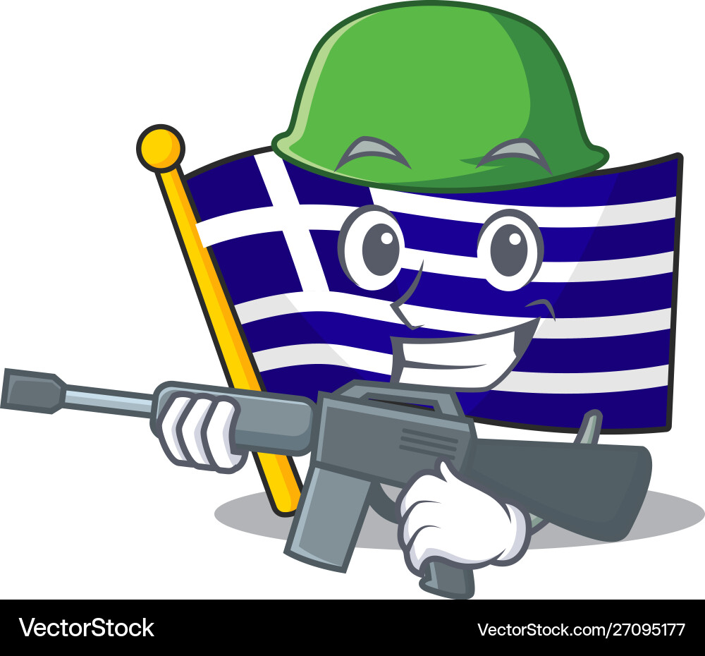 Army flag greece isolated in character Royalty Free Vector