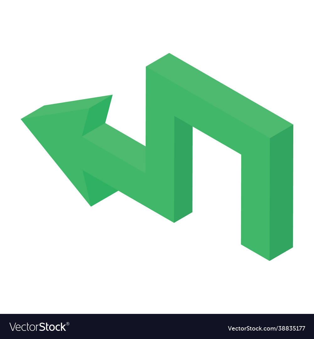 Basic bend left arrow Royalty Free Vector Image