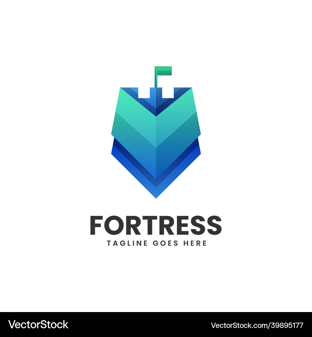 Colorful Fortress Logo Royalty Free Vector Image