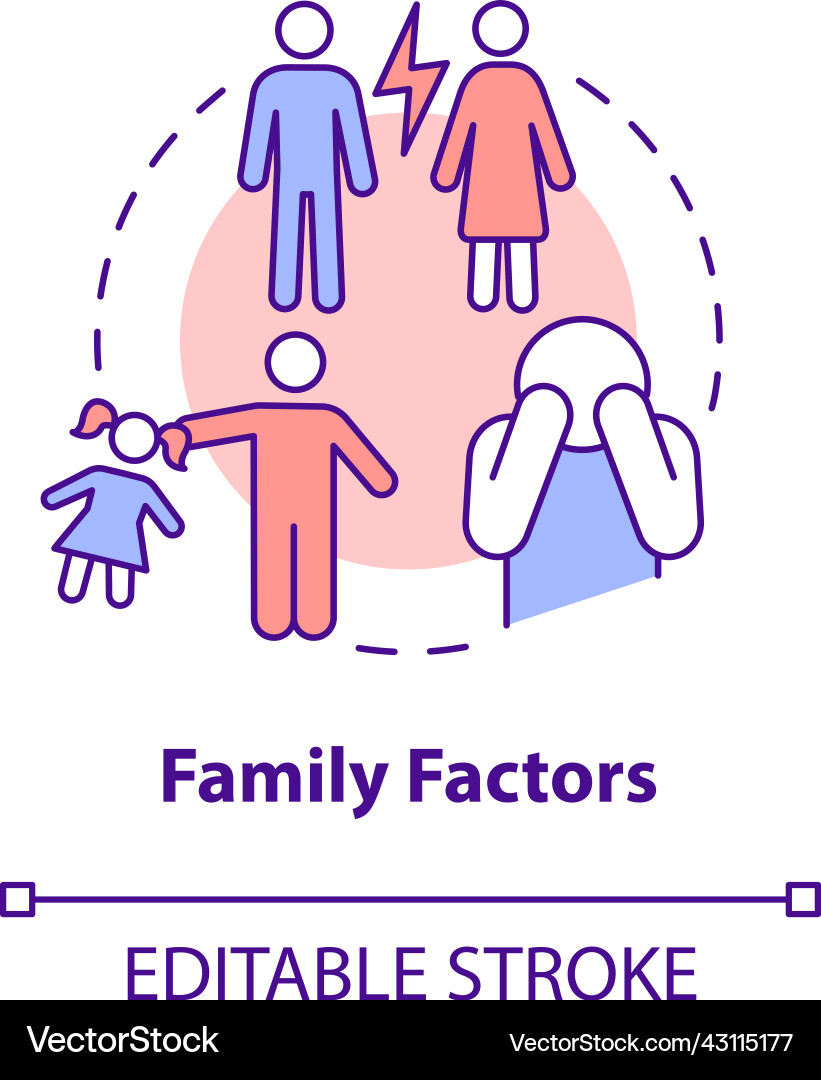 Family factors concept icon Royalty Free Vector Image