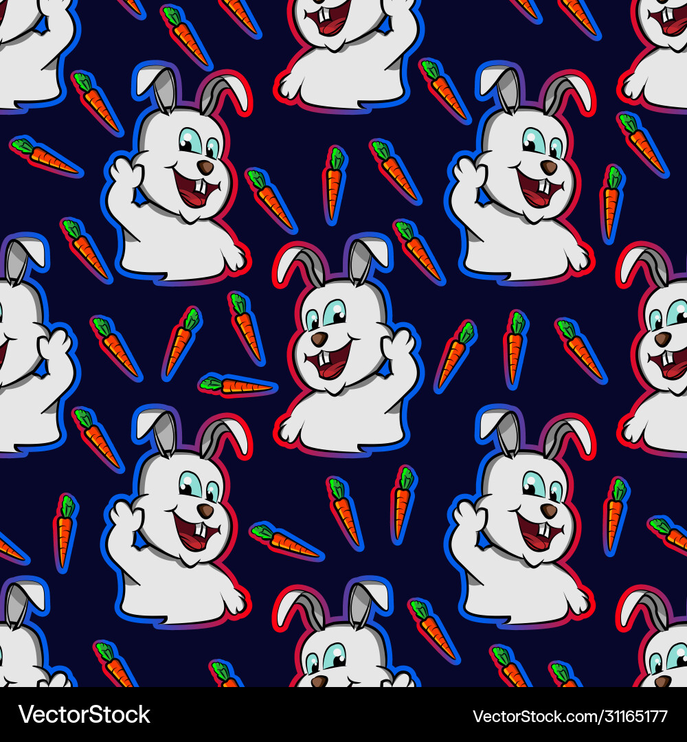 Hand drawn rabbit happy waving funny bunny Vector Image