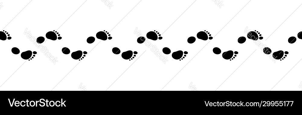 Human print foot trail 2 Royalty Free Vector Image
