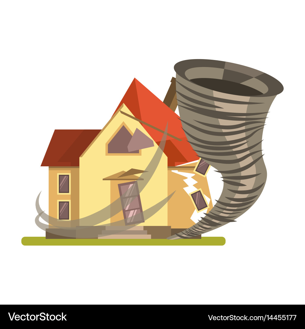 Hurricane crashing house Royalty Free Vector Image