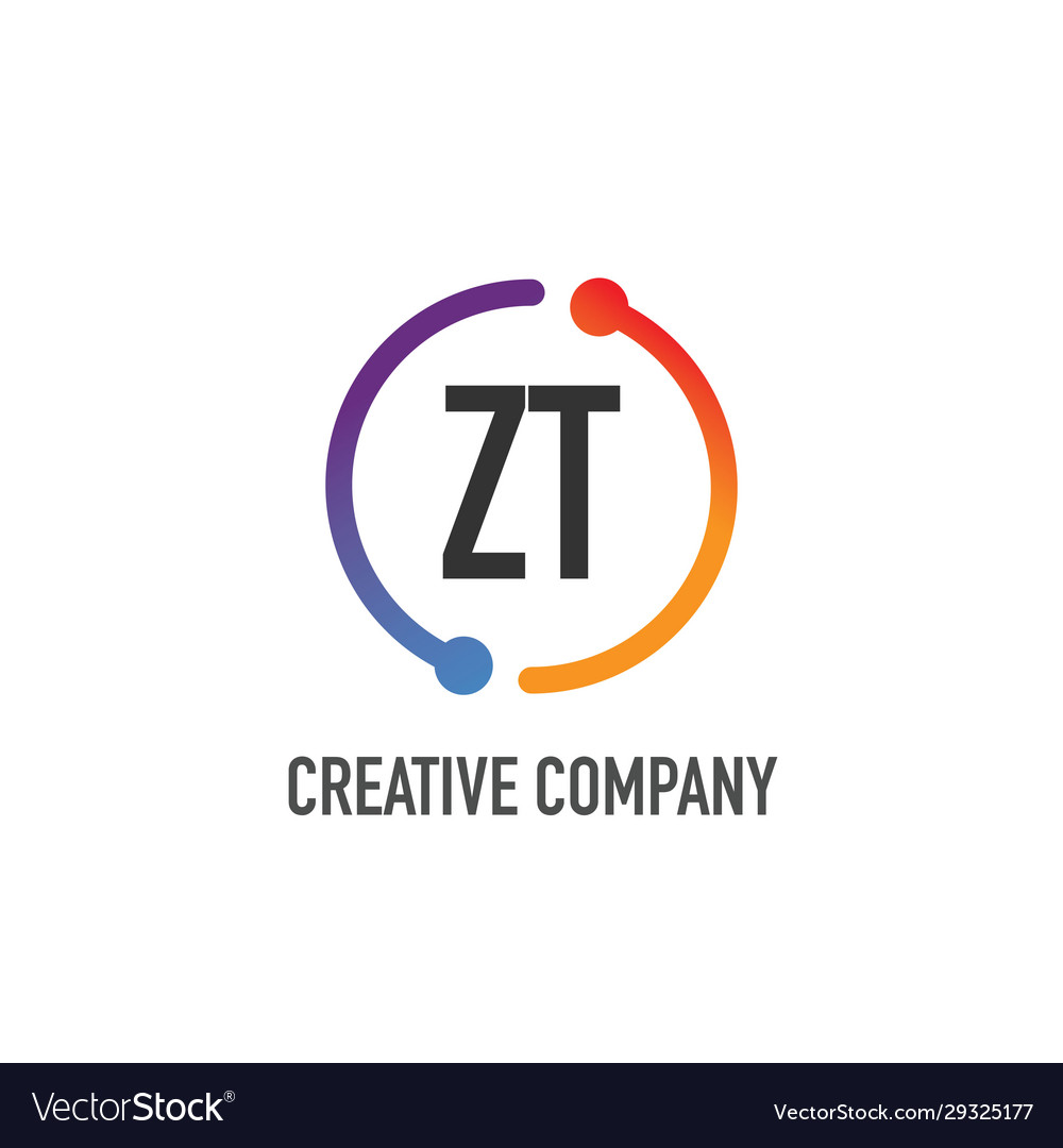 Initial letter zt creative circle logo design Vector Image
