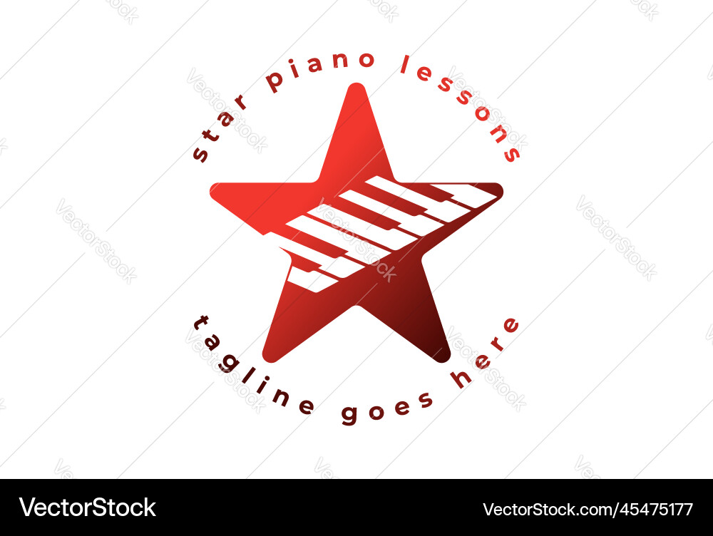 Modern simple minimalist star piano instrument Vector Image