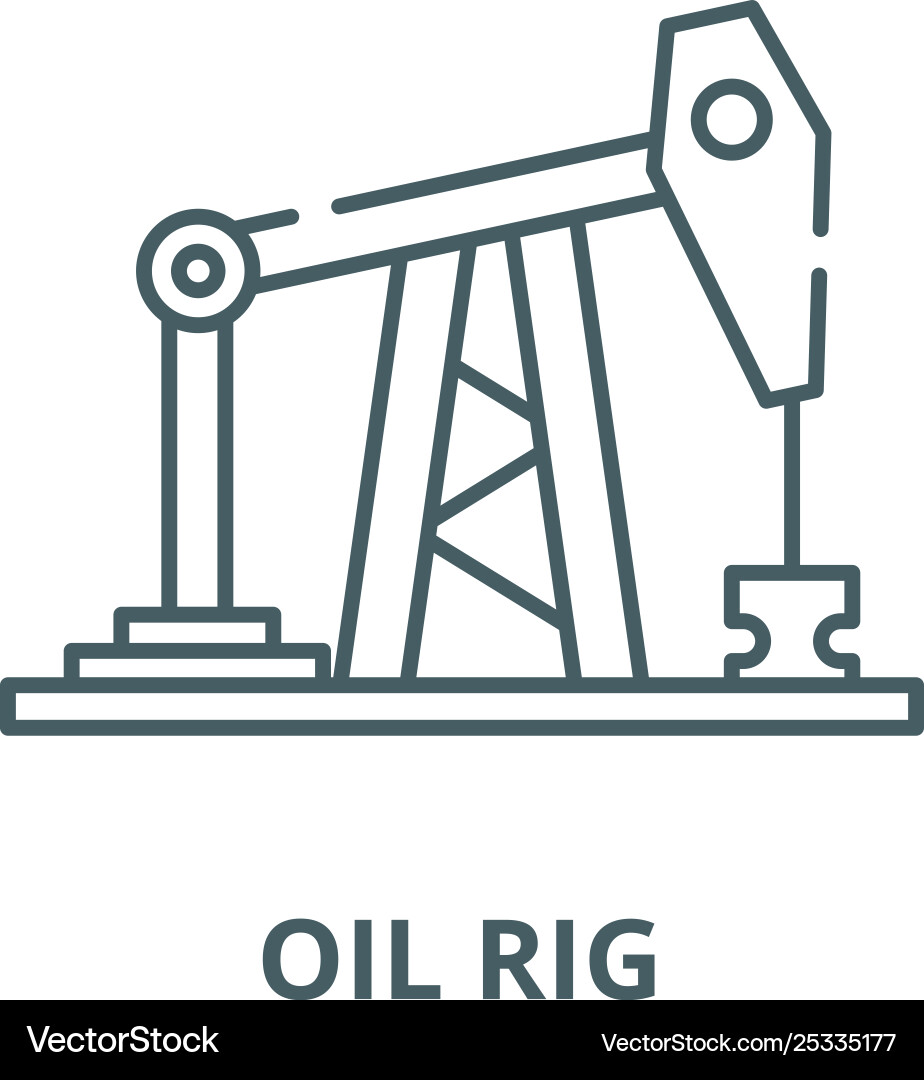 Oil rig line icon linear concept outline Vector Image