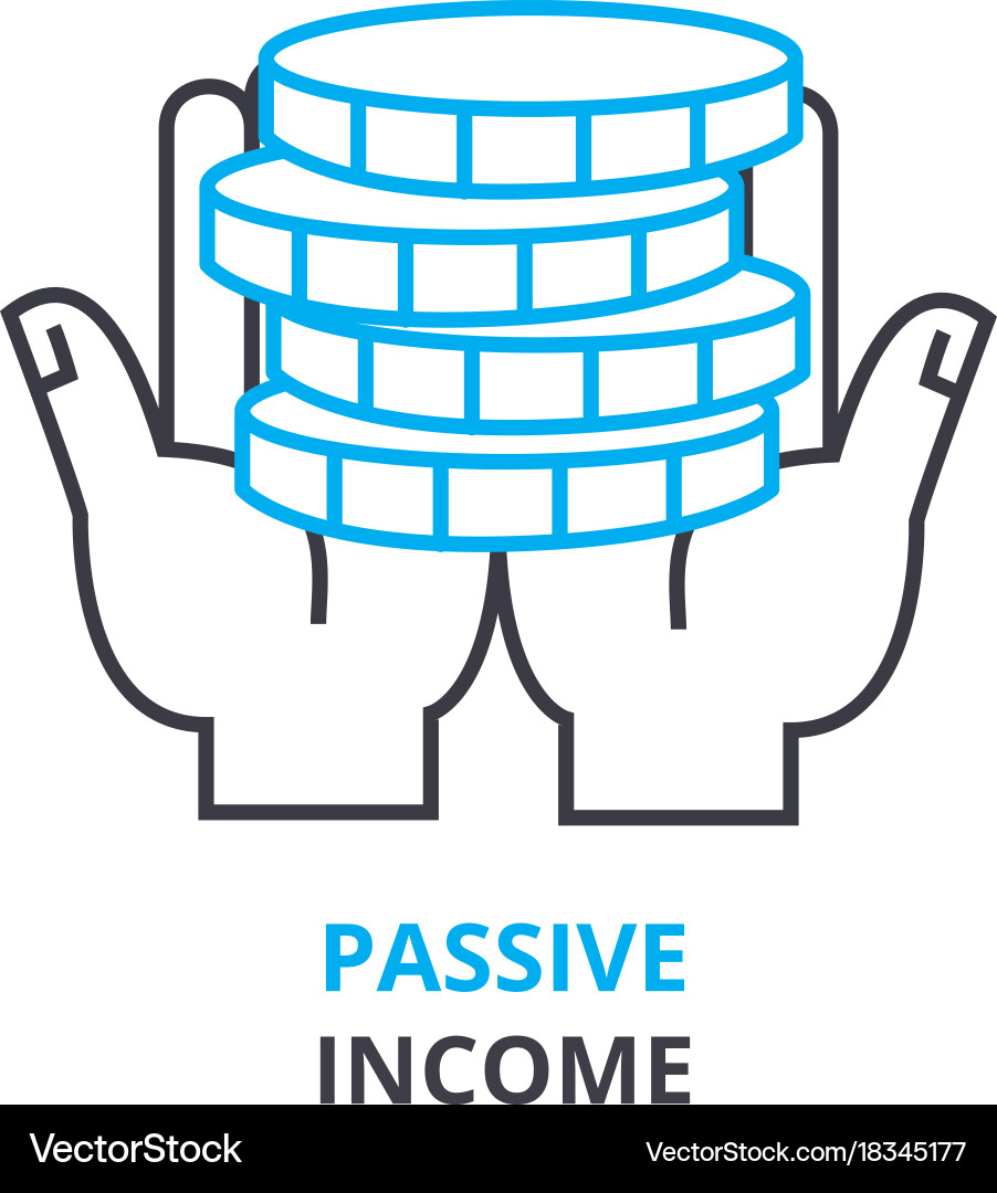 Passive income concept outline icon linear sign Vector Image