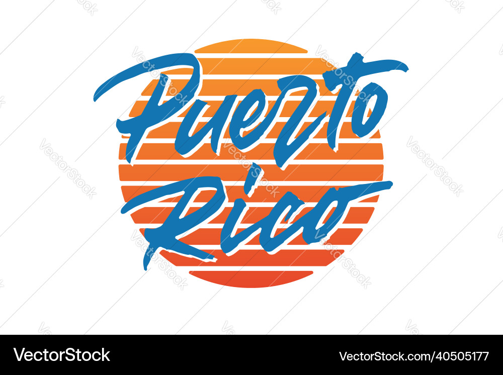 Puerto rico lettering design Royalty Free Vector Image