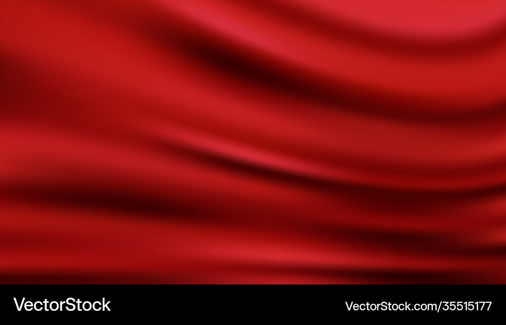 Red wavy luxury fabric background smooth shapes Vector Image