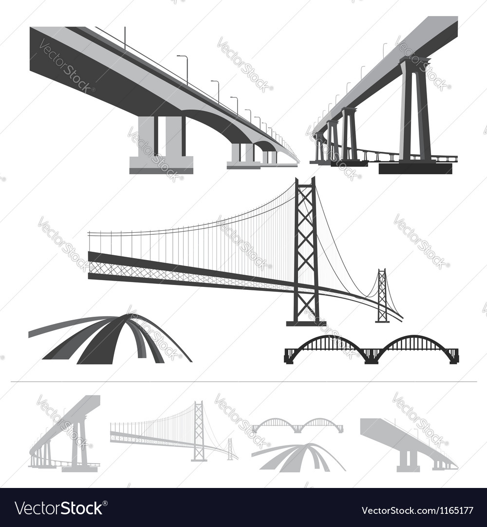 Set of bridges Royalty Free Vector Image - VectorStock