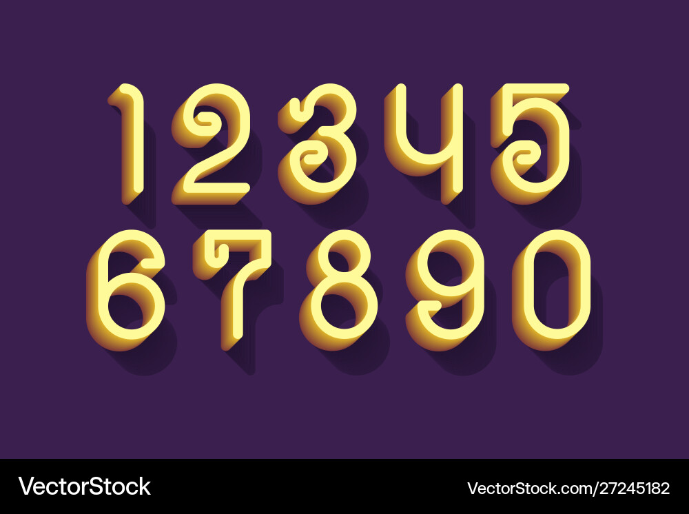Artistic numbers in 3d urban style Royalty Free Vector Image