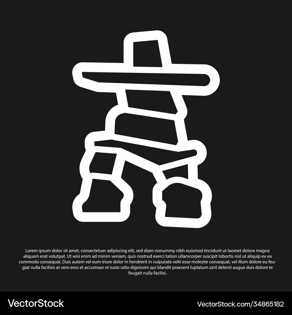 Black inukshuk icon isolated on background Vector Image