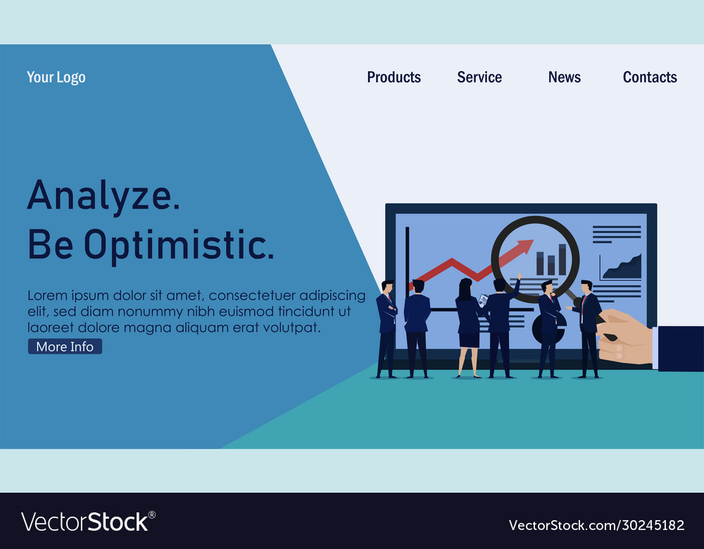 Business team learning infographic data analysis Vector Image