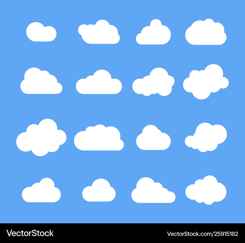 Cloud cartoon set different clouds Royalty Free Vector Image