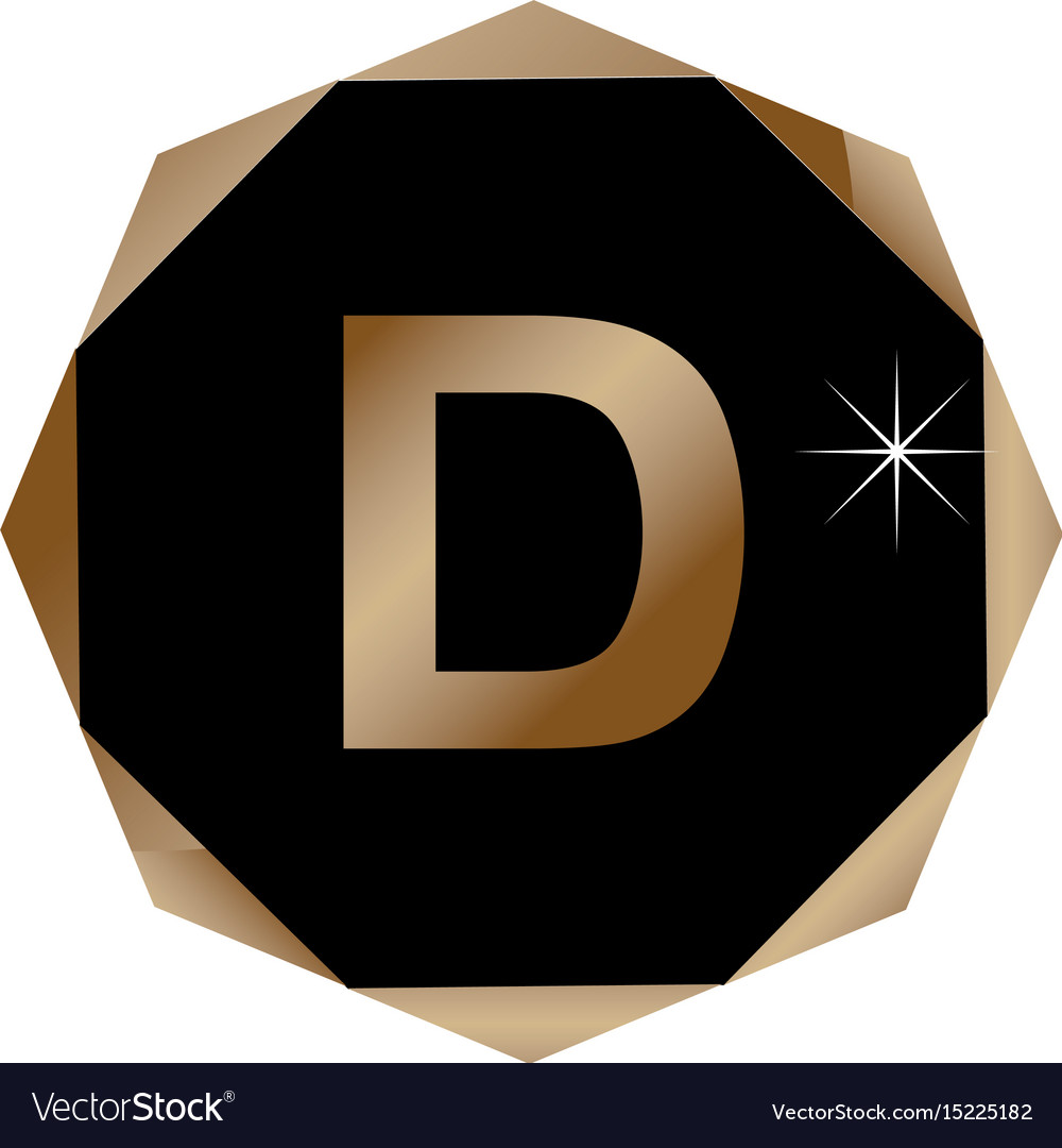 Diamond initial d Royalty Free Vector Image - VectorStock