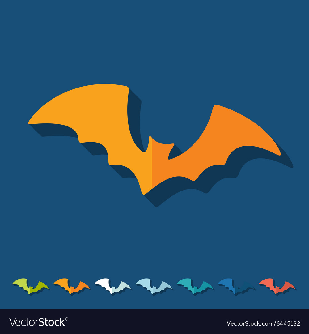 Flat design bat Royalty Free Vector Image - VectorStock