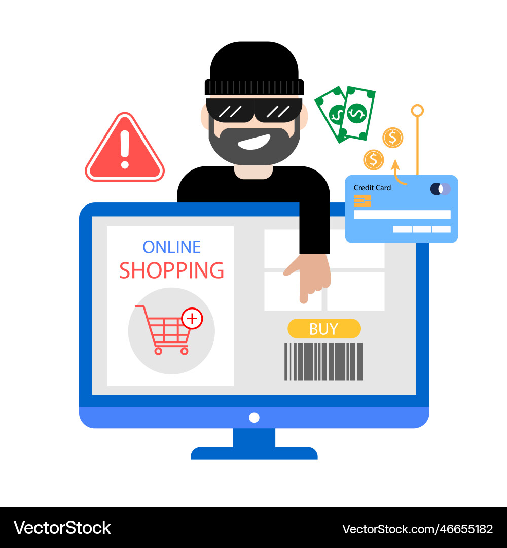Hacker phishing credit card financial information Vector Image