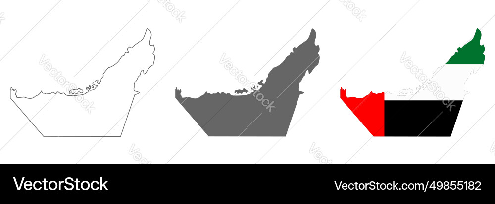 Highly detailed united arab emirates map with Vector Image