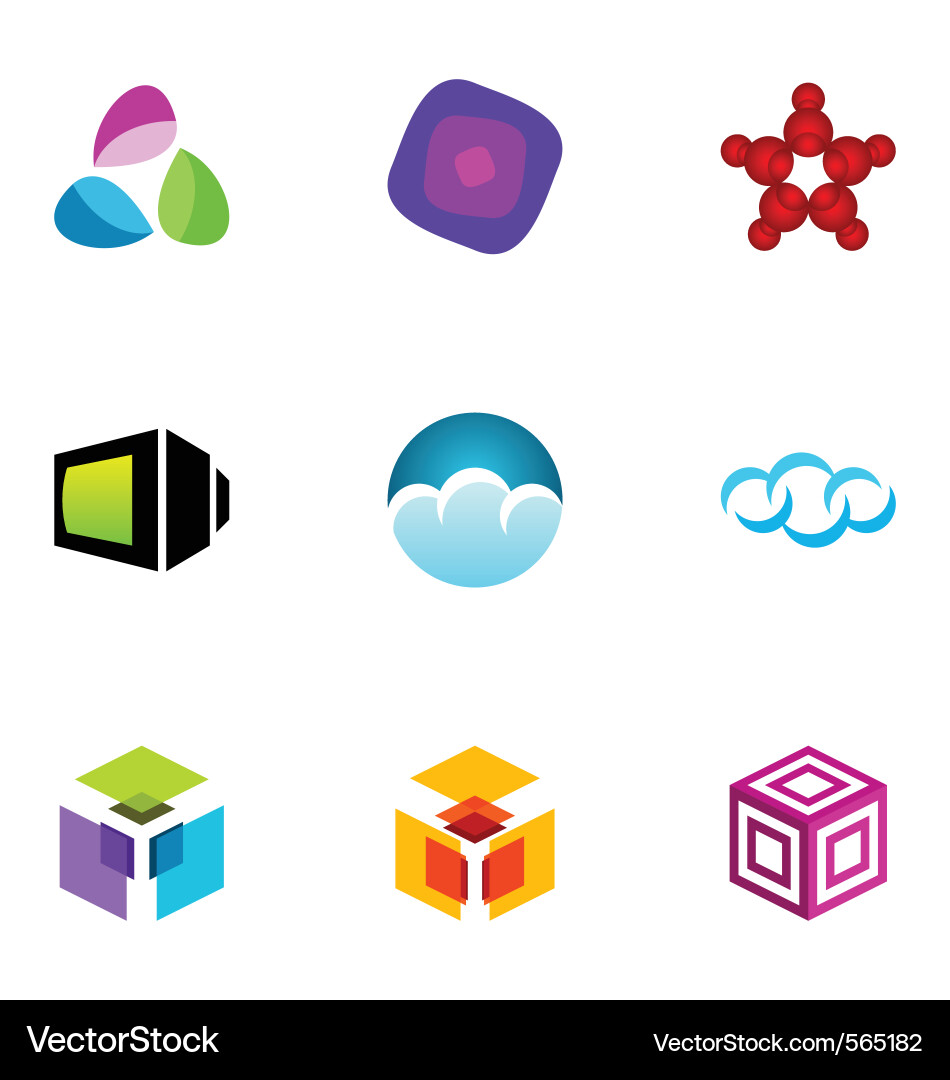 Logo design elements set 21 Royalty Free Vector Image