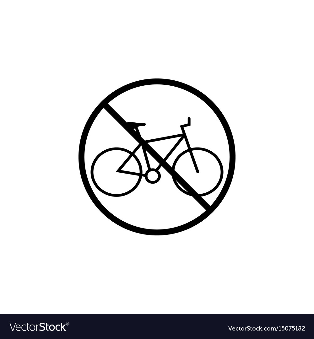No bicycle line icon bike prohibition sign Vector Image
