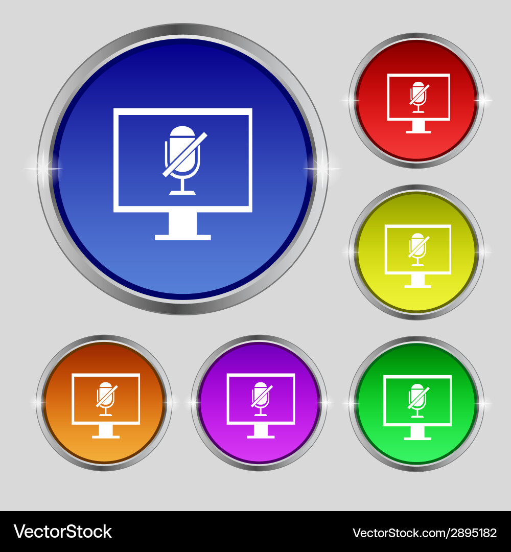 No microphone sign icon speaker symbol set Vector Image