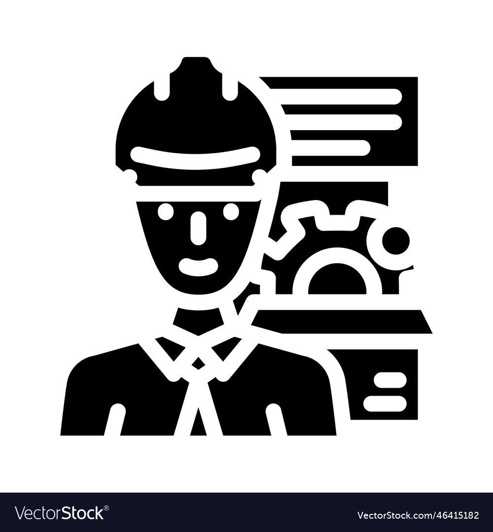 Technical sales engineer worker glyph icon Vector Image Technical sales engineer worker glyph icon Vector Image
