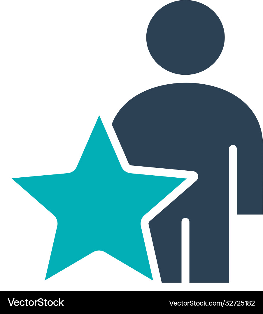 User profile with star colored icon star rating Vector Image