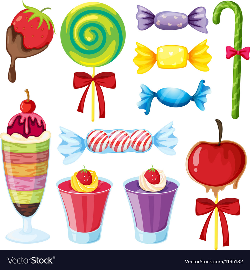 Various sweets Royalty Free Vector Image - VectorStock