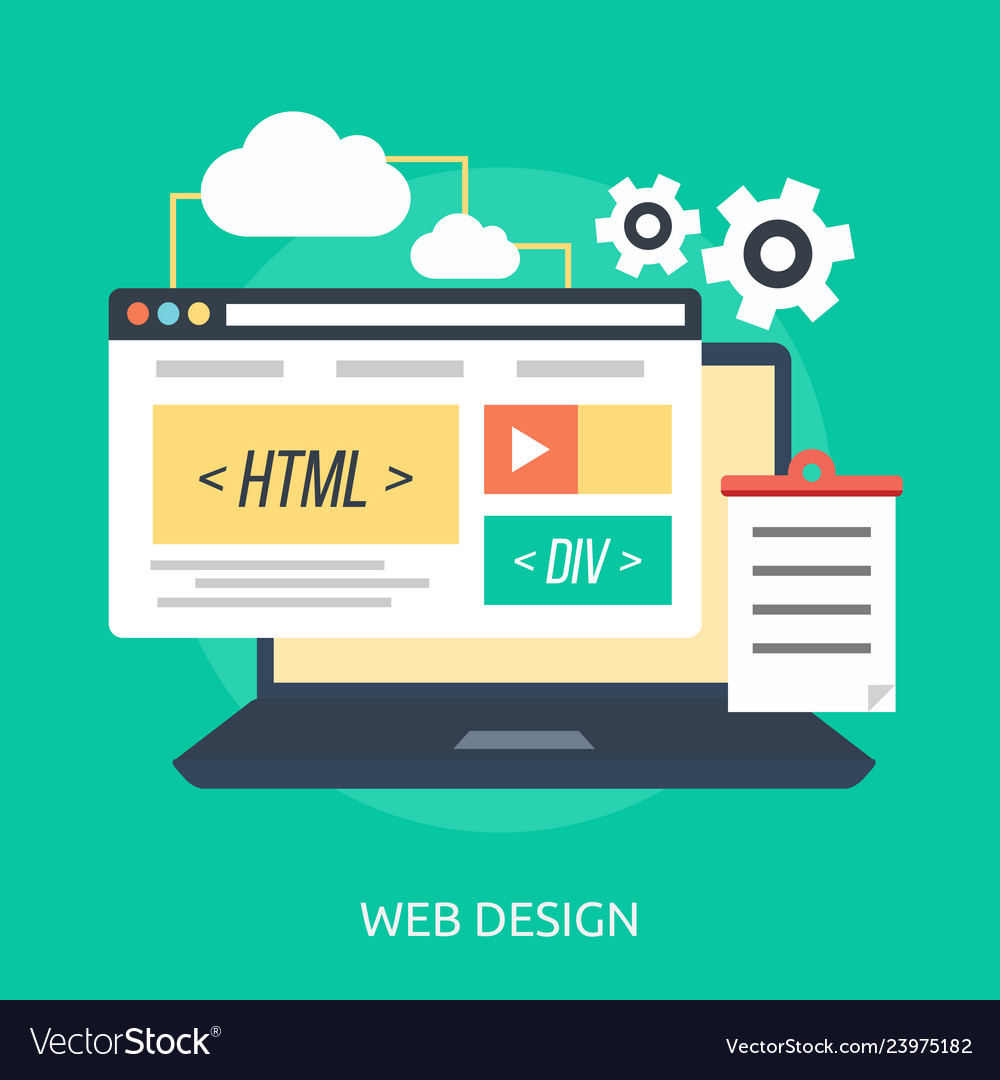 Web design conceptual design Royalty Free Vector Image