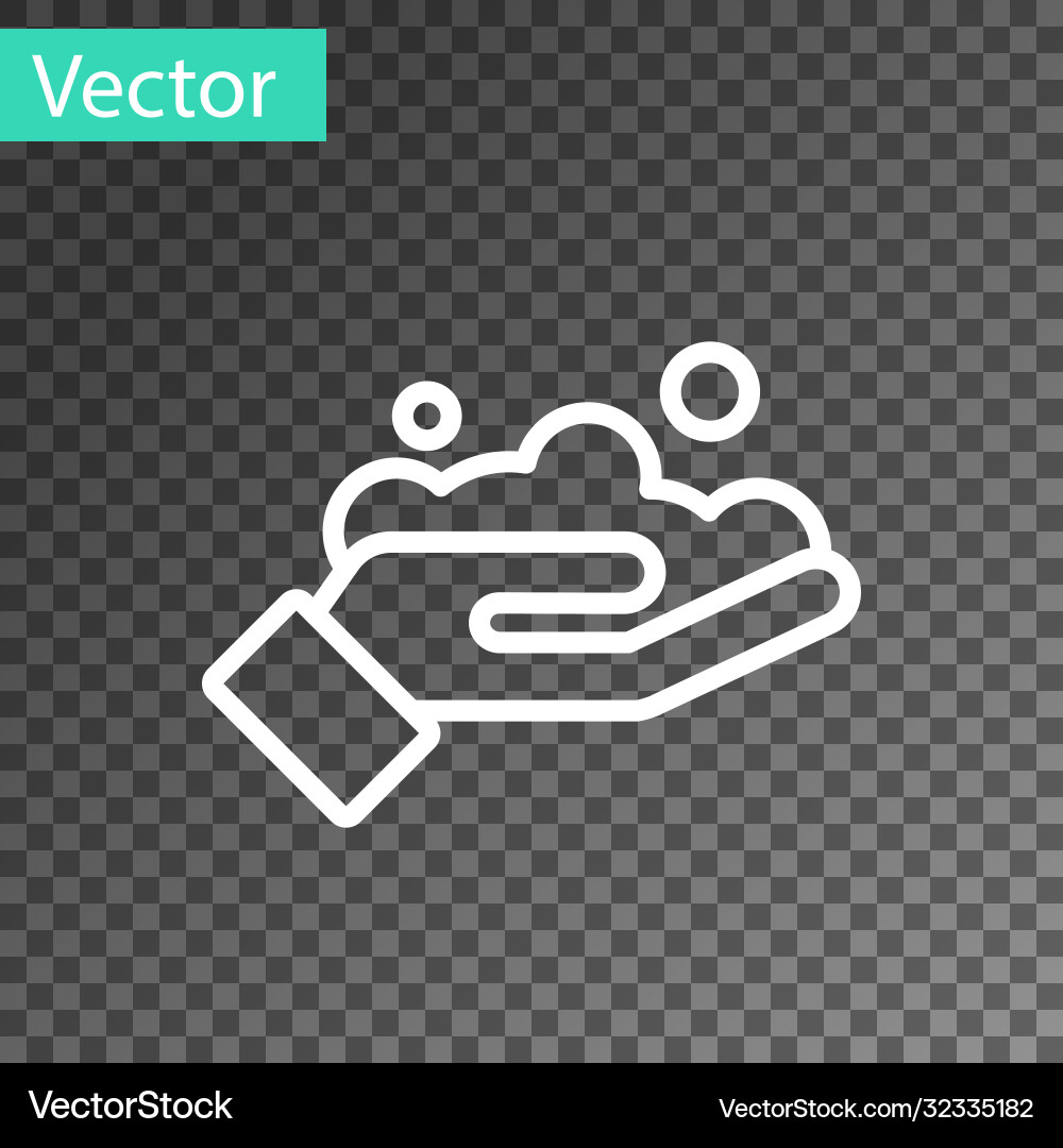 White line washing hands with soap icon isolated Vector Image