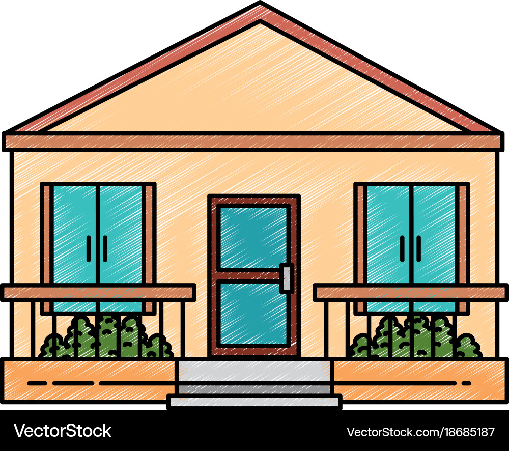 Beautiful front of house Royalty Free Vector Image