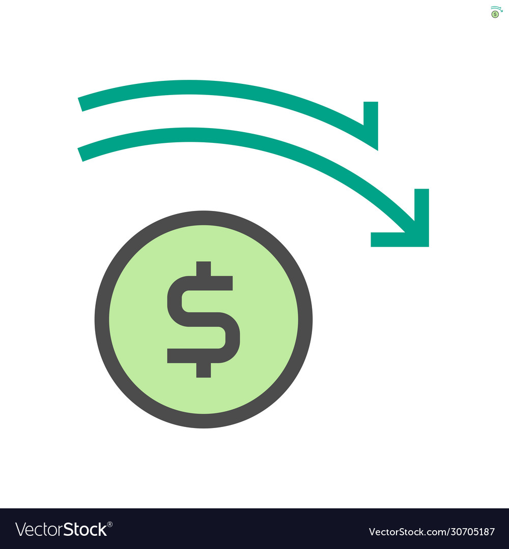 Capital decrease concept icon design 48x48 pixel Vector Image