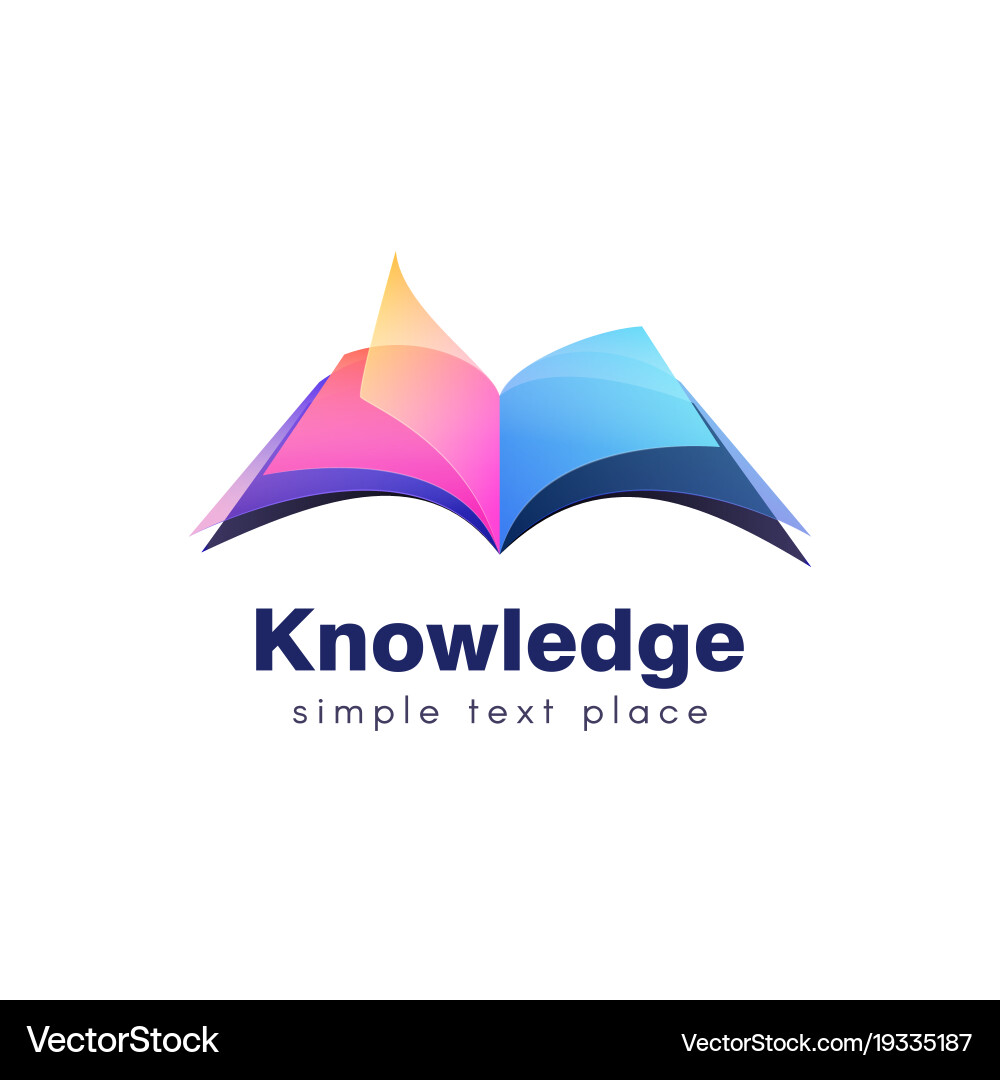 Colorful open book with softcover isolated logo Vector Image