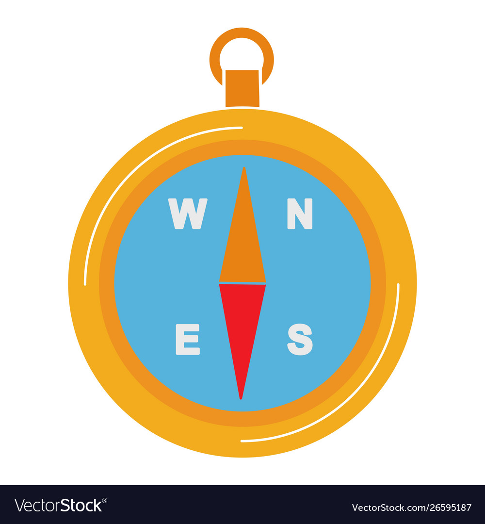 Compass flat multi color Royalty Free Vector Image