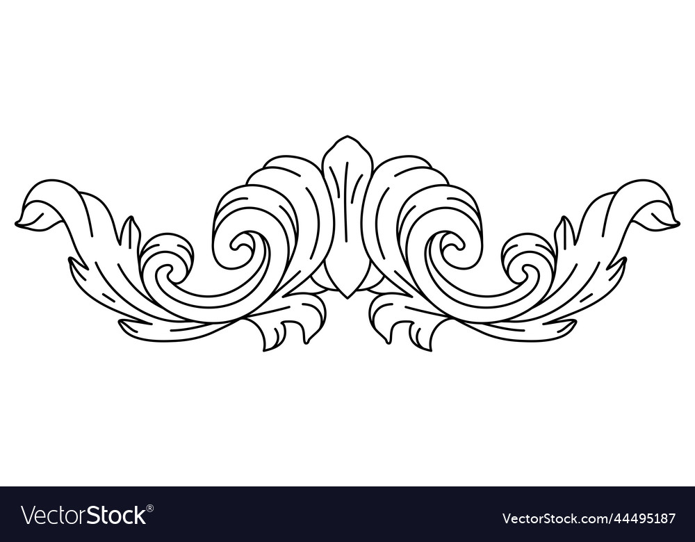 Decorative floral element in baroque style Vector Image Decorative floral element in baroque style Vector Image