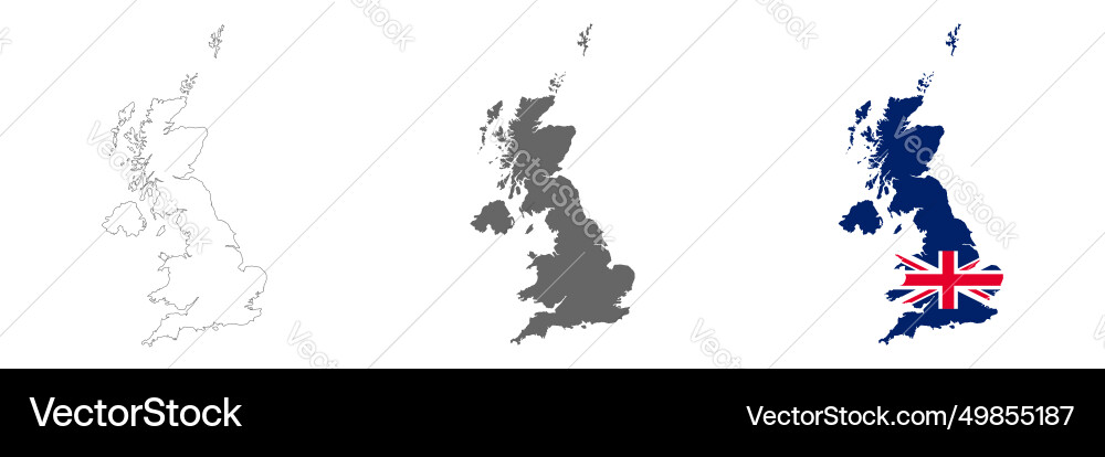 Highly detailed united kingdom map with borders Vector Image