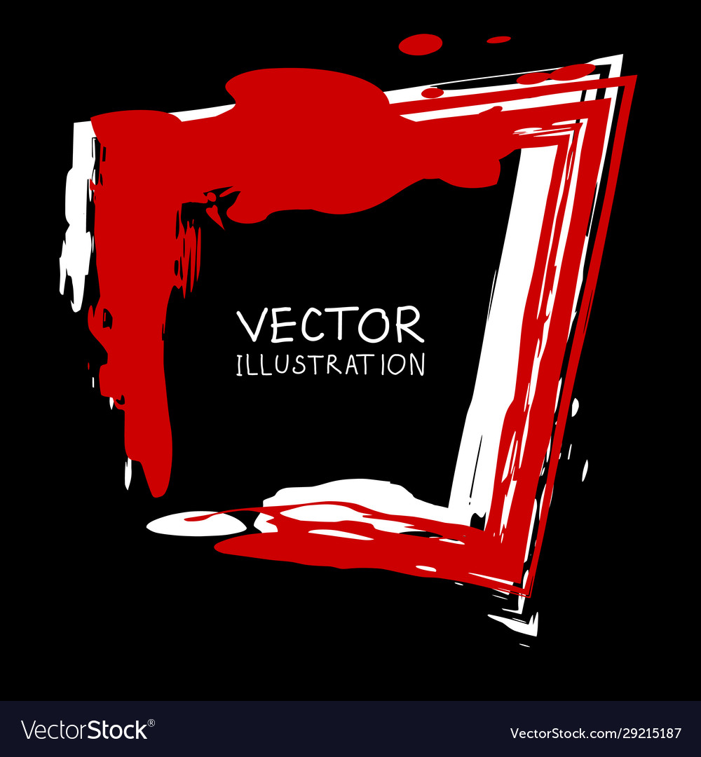 Ink shape square element rectangle brush stroke Vector Image