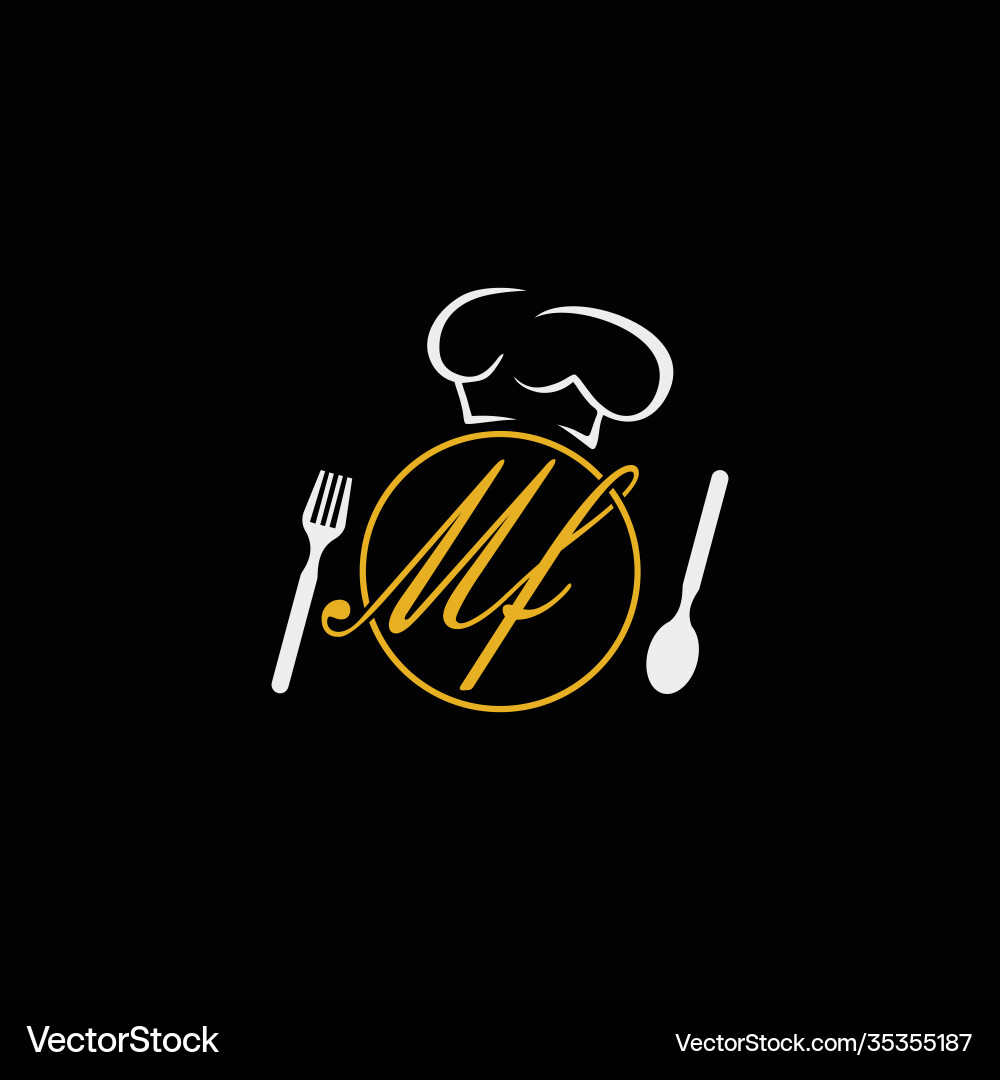 Letter mf logo symbol icon design restaurant Vector Image